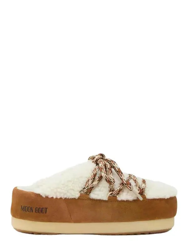Moon Boot Evx Shearling Lace-up Mules - White