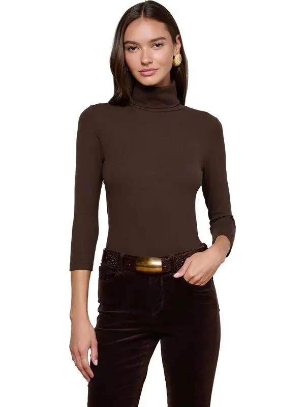 L'Agence Aja Turtleneck - Coffee Bean