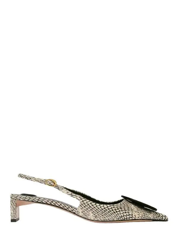 Jacquemus Snakeskin Print Slingback Pumps - Neutrals