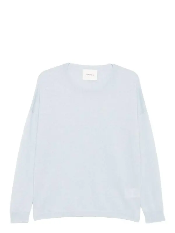 LISA YANG Ribbed Crewneck Wool Sweater - Clear Blue