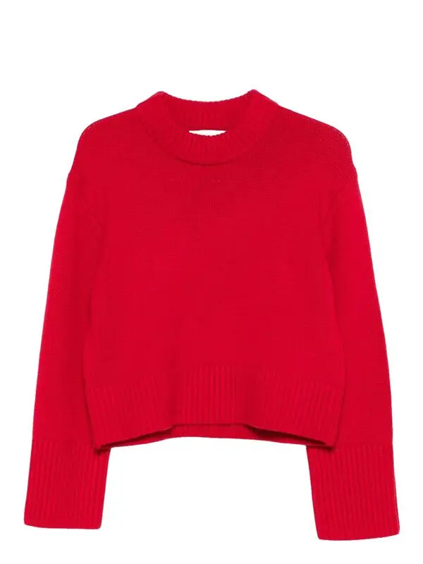 LISA YANG Ribbed Crewneck Wool Sweater - Red