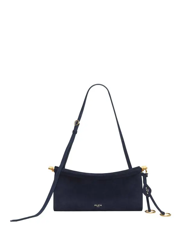 Alaïa Le Click E/w Suede Shoulder Bag - Navy