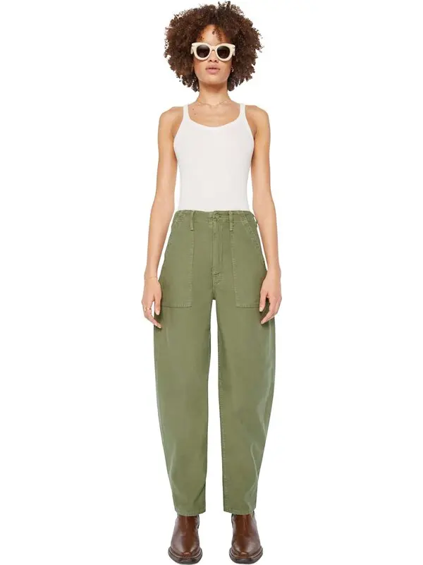 MOTHER The Fangirl Fatigue Flood Trousers - Green
