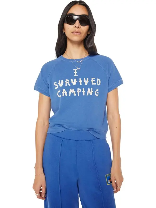 MOTHER The Short Sleeve Concert I Survived Camping Top - Blue