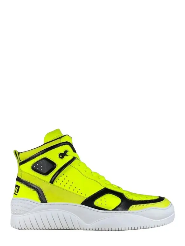 Buscemi Basket High Sneakers - Neon Yellow