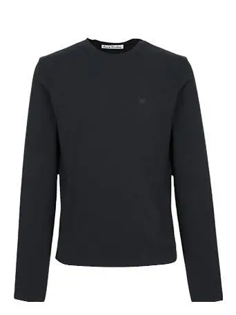 Acne Studios Regular Fit Long Sleeve Tee Shirt - Black