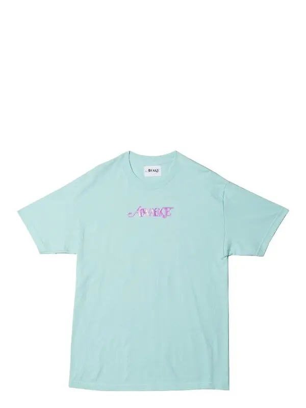 AWAKE Metallic Foil Logo Tee Shirt - Teal
