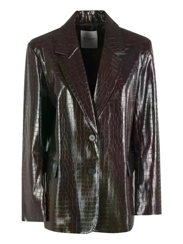 ISABELLE BLANCHE Crocodile-effect Blazer - Brown