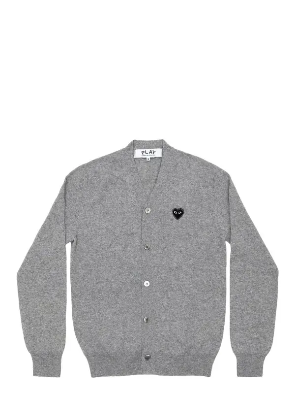 Play Comme Des Garcon Heart-embellished Cardigan - Grey