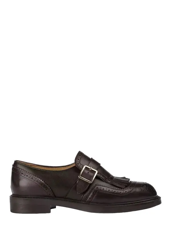 DOUCAL'S Single-buckle Brogue Shoes With Fringe - Brown