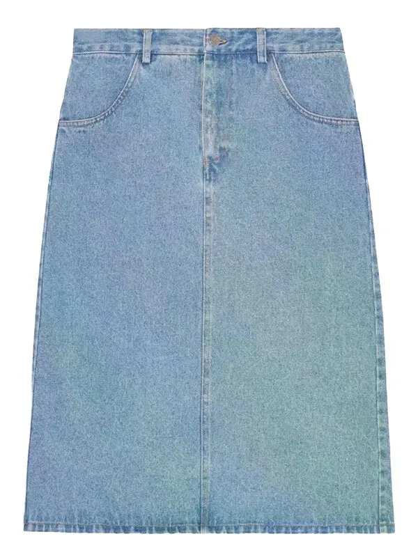OPÉRASPORT Denim Midi Skirt - Blue