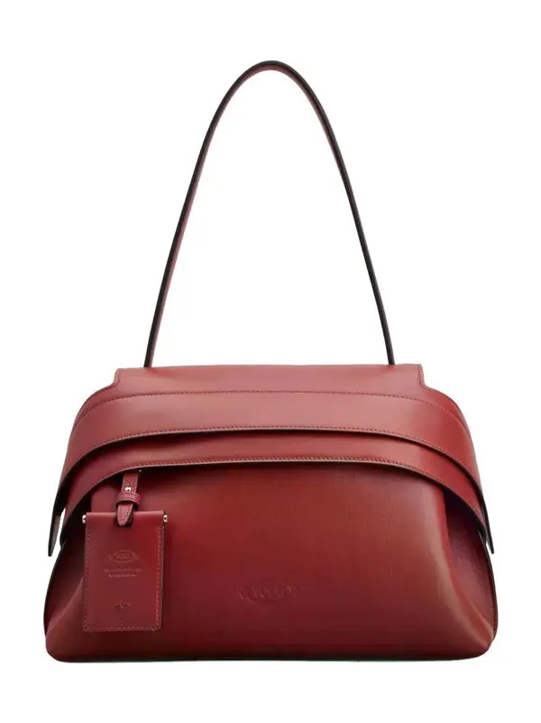 TOD'S Leather Flap Shoulder Bag - Red