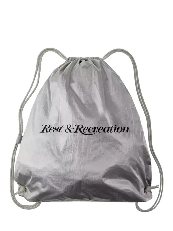 REST&RECREATION Nylon Drawstring Backpack - Silver
