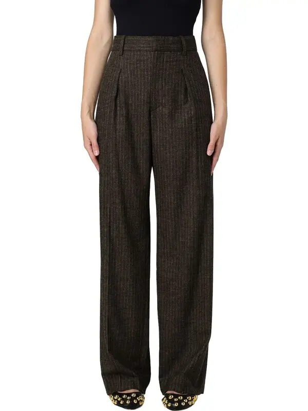 Isabel Marant Pinstriped Wide Leg Trousers - Bronze