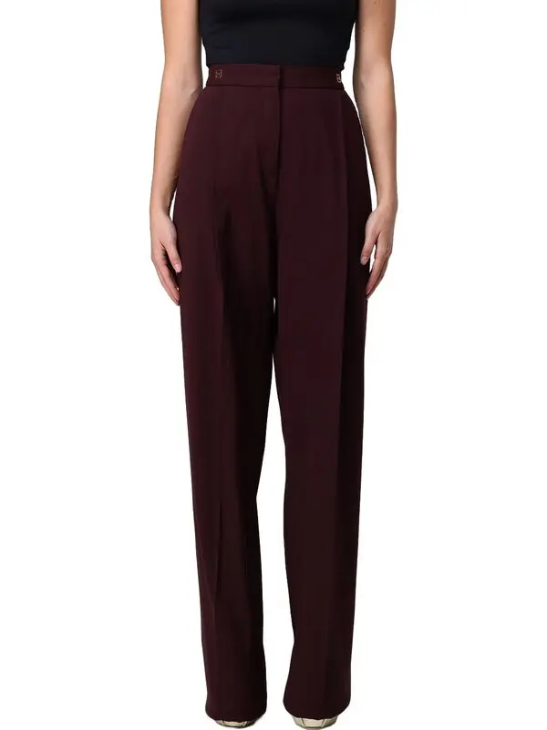 Elisabetta Franchi Wide Leg Trousers - Wine
