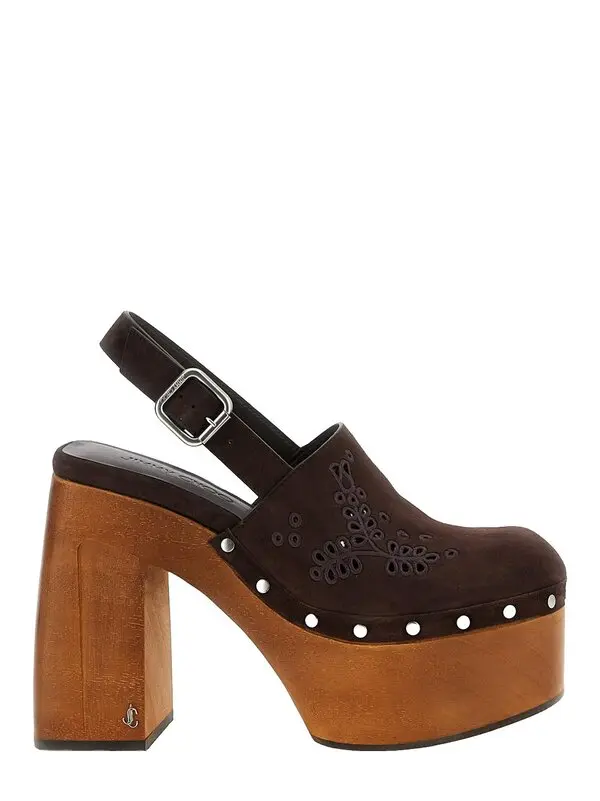 JIMMY CHOO Platform Clogs - Brown