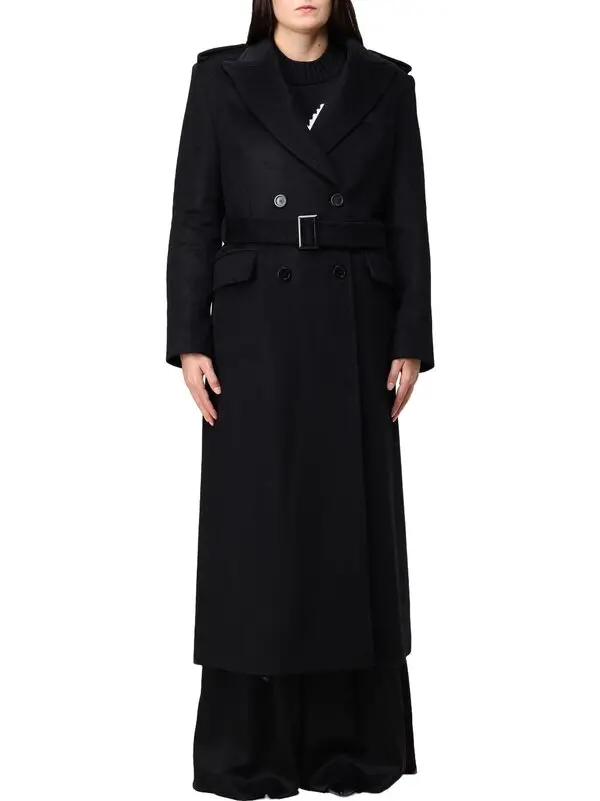 DONDUP Belted Double-breasted Coat - Black