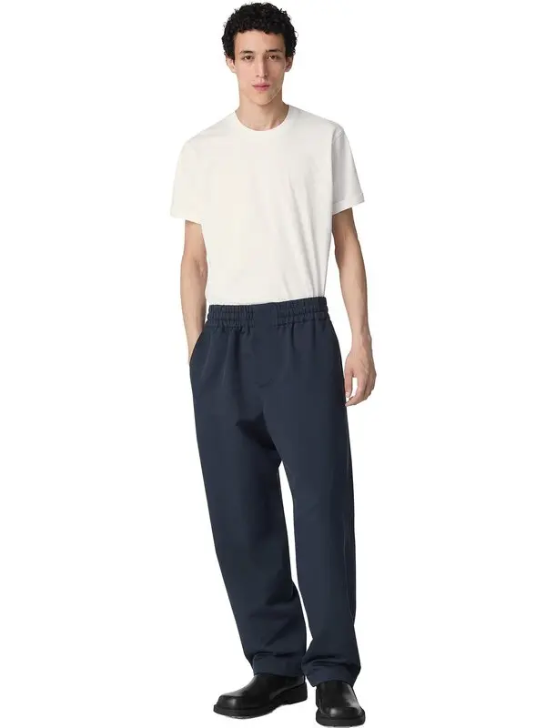 BOTTEGA  VENETA Silk And Cotton Twill Straight Leg Pants - Abyss