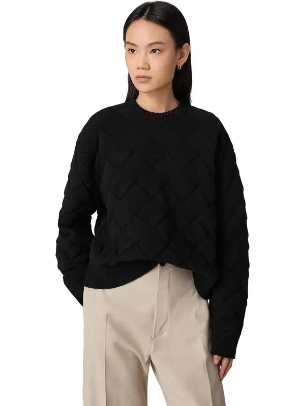 BOTTEGA  VENETA Intrecciato Wool Sweater - Black