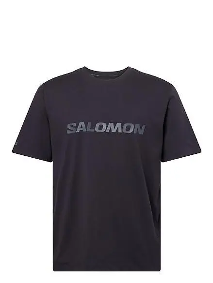 SALOMON Logo-print Short-sleeve Cotton T-shirt - Deep Black