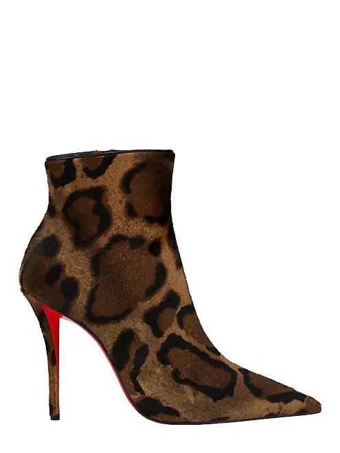 CHRISTIAN LOUBOUTIN Miss Z Booty 100 Pony Bengali Leather Boots - Brown