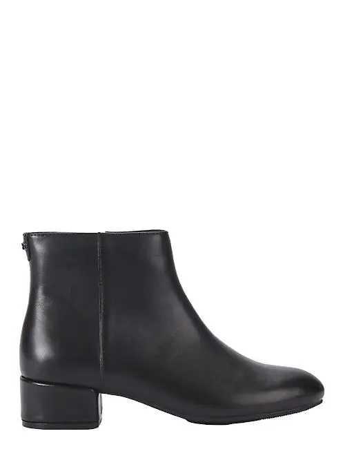Carvela Gaia Heeled Leather Ankle Boots - Black