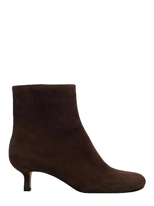 DUNE Orina Suede Heeled Ankle Boots - Brown Suede