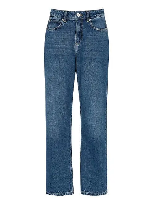 Whistles Authentic Column-leg High-rise Denim Jeans - Blue