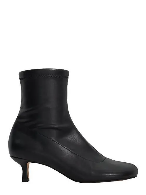 DUNE Leather Heeled Ankle Boots - Black Synthetic