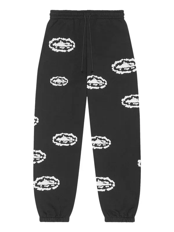 DENIM TEARS X Corteiz Cotton Wreath Sweatpants - Black