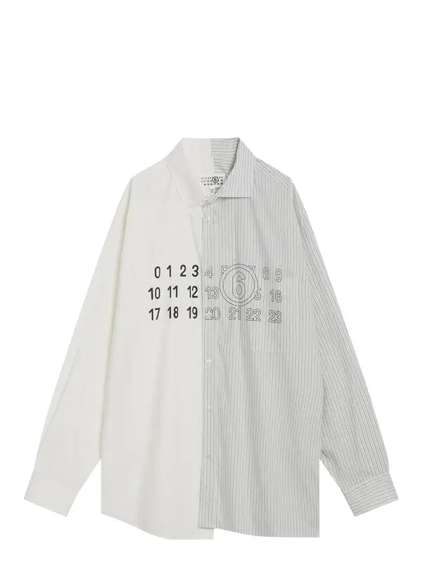 MAISON MARGIELA Striped Poplin Button-down Shirt - Grey