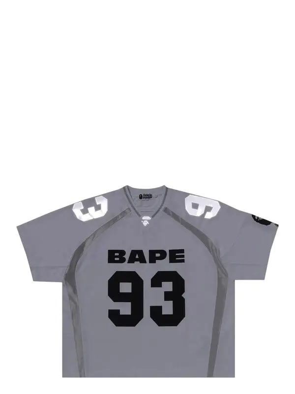 A BATHING APE Line Camo Jacquard Football Jersey - White