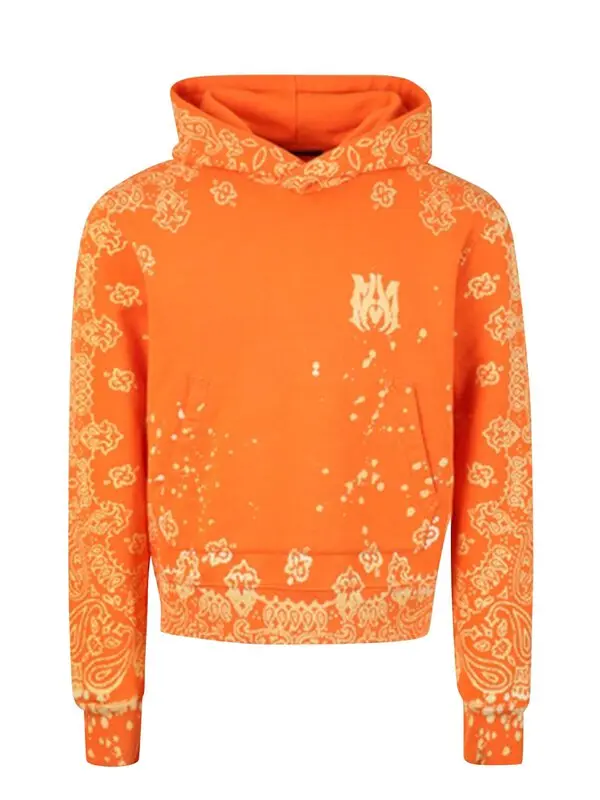 Amiri Bandana Bleach All Over Hoodie - Orange