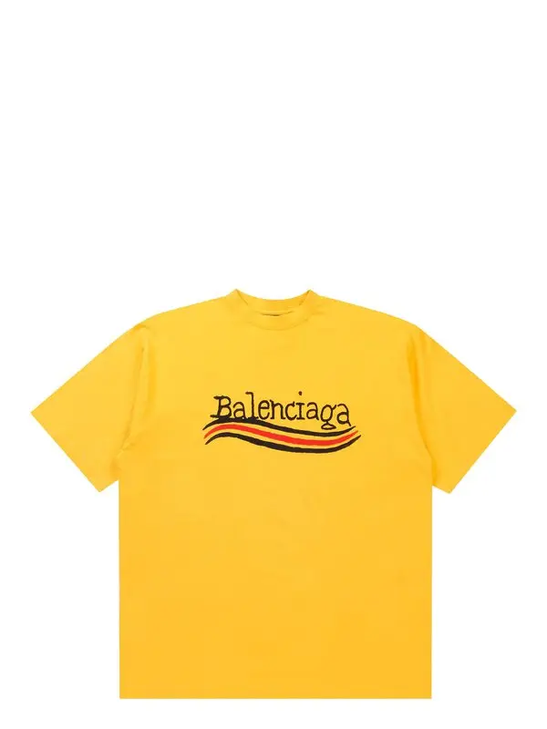 Balenciaga Hand Drawn Political Campaign T-shirt - Yellow