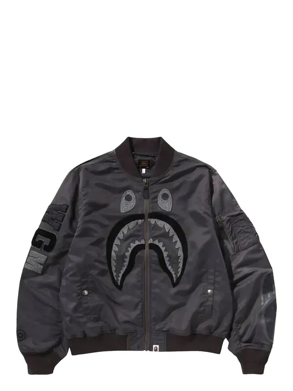 A BATHING APE Tonal Shark Ma-1 Jacket - Grey
