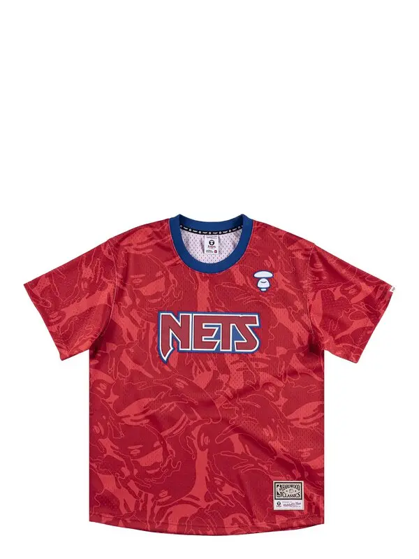 A BATHING APE X Mitchell & Ness New Jersey Nets Bp Jersey - Red