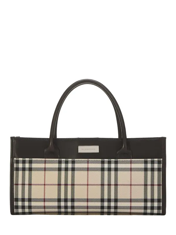 Burberry House Check Pattern Handbag - Brown