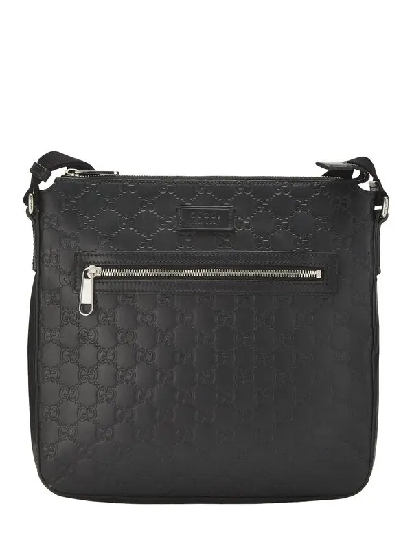 Gucci Guccissima Zip Pocket Messenger - Black