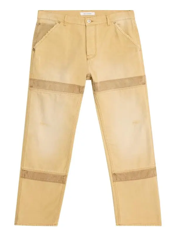 WALES BONNER Sierra Knee-panel Corduroy Patchwork Jeans - Sand Brown