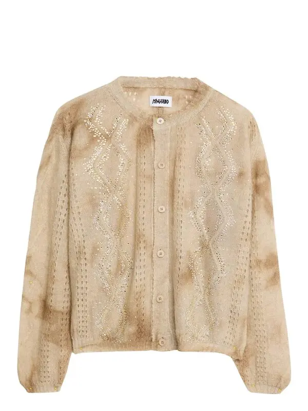 MAGLIANO Dusty Swarovski Embellished Cardigan - Beige