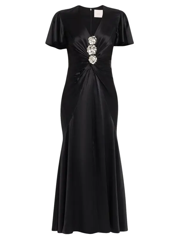 Cinq À Sept Kordyn Silk V-neck Dress - Black