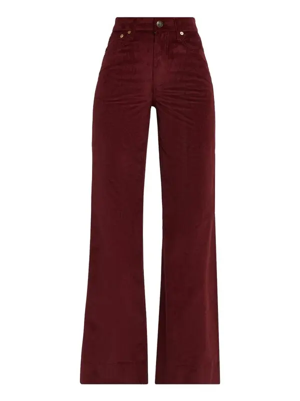 Rag & Bone Skylar High-rise Corduroy Trousers - Burgandy