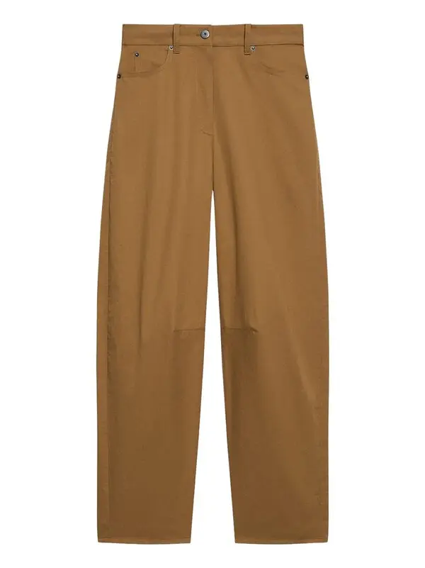 Theory Curve-leg Cotton Pants - Bronze