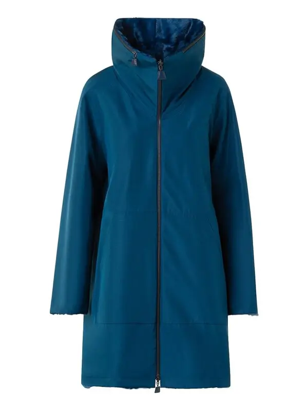 Akris Gregory Reversible Lamb Shearling Parka - Blue