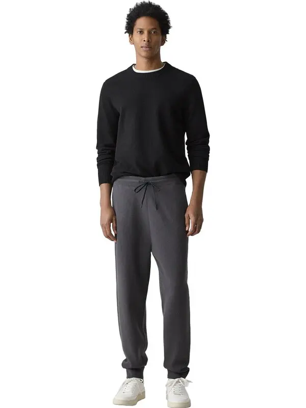 Theory Drawstring Jogger In Wool Bilen - Charcoal Melange