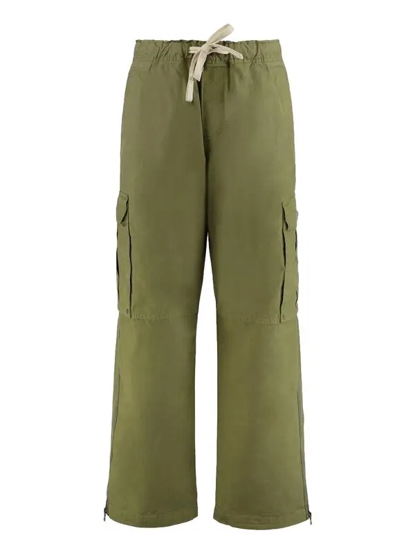 Palm Angels Cotton Cargo Trousers - Green