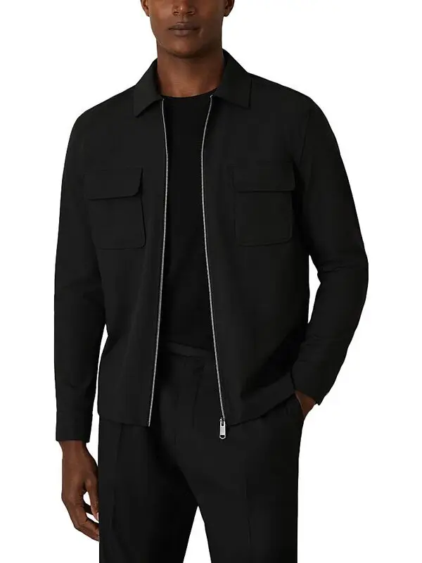 REISS Ascend Technical Shirt Jacket - Black