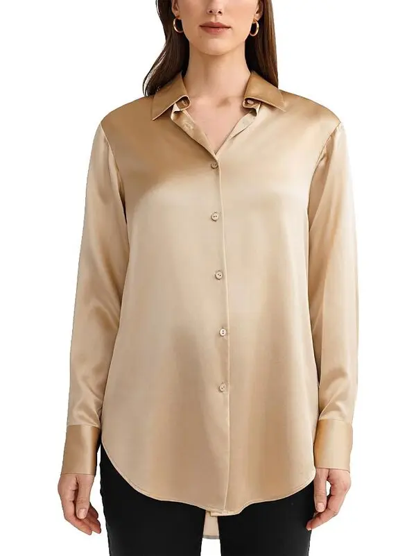 Lilysilk Silk Oversized Shirt - Light Camel