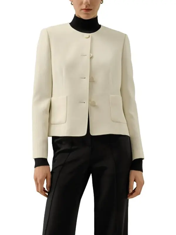 Lilysilk Tailored Boxy Jacket - Lily White