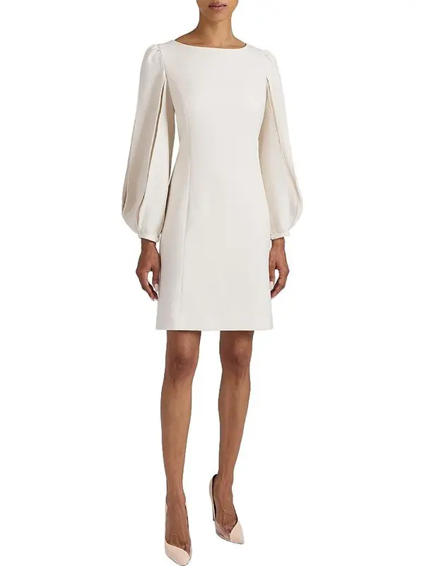 Santorelli Arana Shift Dress With Pleated Bishop Sleeves - Sandstone